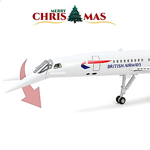 NUOTIE 1:125 Concorde Airplane Model Pre-Build Diecast Aircraft Model Kits Aircraft Simulation Model Display Model Collection or Gift(British Airways)