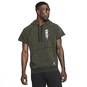 NIke Jordan Dri-FIT Zion Men's Cutoff Hoodie (Medium, Black/White)