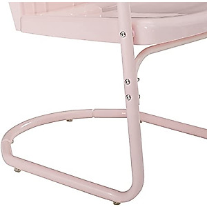 Crosley Furniture CO1029-PI Tulip Retro Outdoor Metal 2-Piece Armchair Set, Pastel Pink Gloss