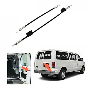 Kalanution Compatible with Ford (E150 E250 E350 Vans 1992-2013 Econoline Super Duty) Cargo Door Latch Release Cable - Premium Replacement