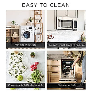 DII Swedish Dishcloths for Kitchen & Cleaning, Reusable, Machine Washable & Dishwasher Safe, Biodegradable, 7.75 x 6.75, Bee Kind, 3 Piece