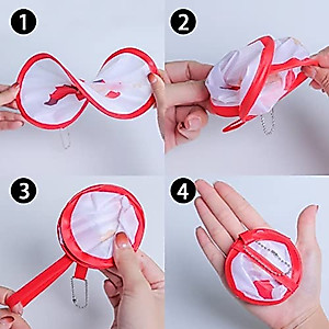 SUJJY 4 PCS 4 Abstract Styles Handheld Compact Cooling Fans Foldable Multi-Role Round Fans for Outdoor Games, Party Decoration（Summer）