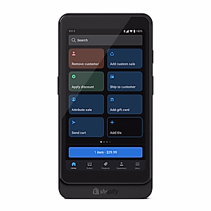 Shopify POS Go - Mobile Point of Sale Machine & System for Retail, Small Business - All-in-One Credit Card Reader, Terminal, Barcode Scanner, POS Software Device