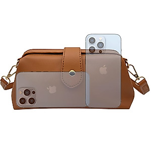 TopTTanBo Small Crossbody Bags for Women, Fashion Leather Shoulder Purses and Wallet Handbag (BROWN)