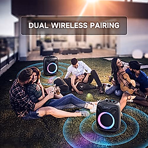 ZEALOT Bluetooth Speakers,80W Speakers Bluetooth Wireless Portable Bluetooth Speakers with Subwoofer,Deep Bass,115dB Sound,24H Play,Lights,Mic&Guitar Port,Echo,Speakers for Party,Home,Outdoor(Black)