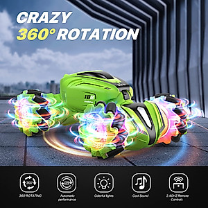 RC Cars for Kids,Toys for 6 7 8 9-14 Year Old Boys,Remote Control Car 360 ° Flips Stunt Car Double Sided Rotating Gesture Sensing Rc Cars with Light and Muisc Rechargeable Toy Car Gifts for Boys Girls