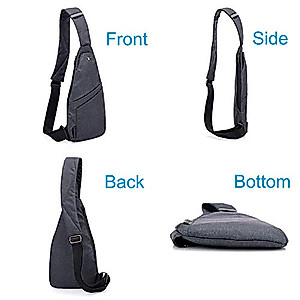 Strangefly Lightweight Sling Bag for Men Crossbody Pocket Bag Casual Shoulder Backpack Anti-Theft Side Chest Bag Daypack Black