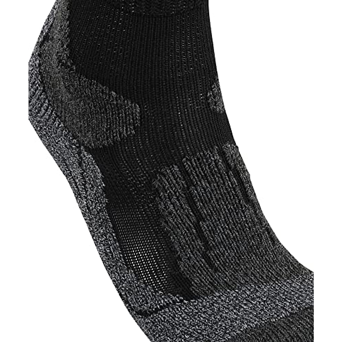 FALKE Men's TK1 Adventure Cool Hiking Socks, Crew, Thick Padding, Cooling, Athletic, Breathable Quick Dry, Lyocell, Black (Black-Mix 3010), 12.5-13.5, 1 Pair