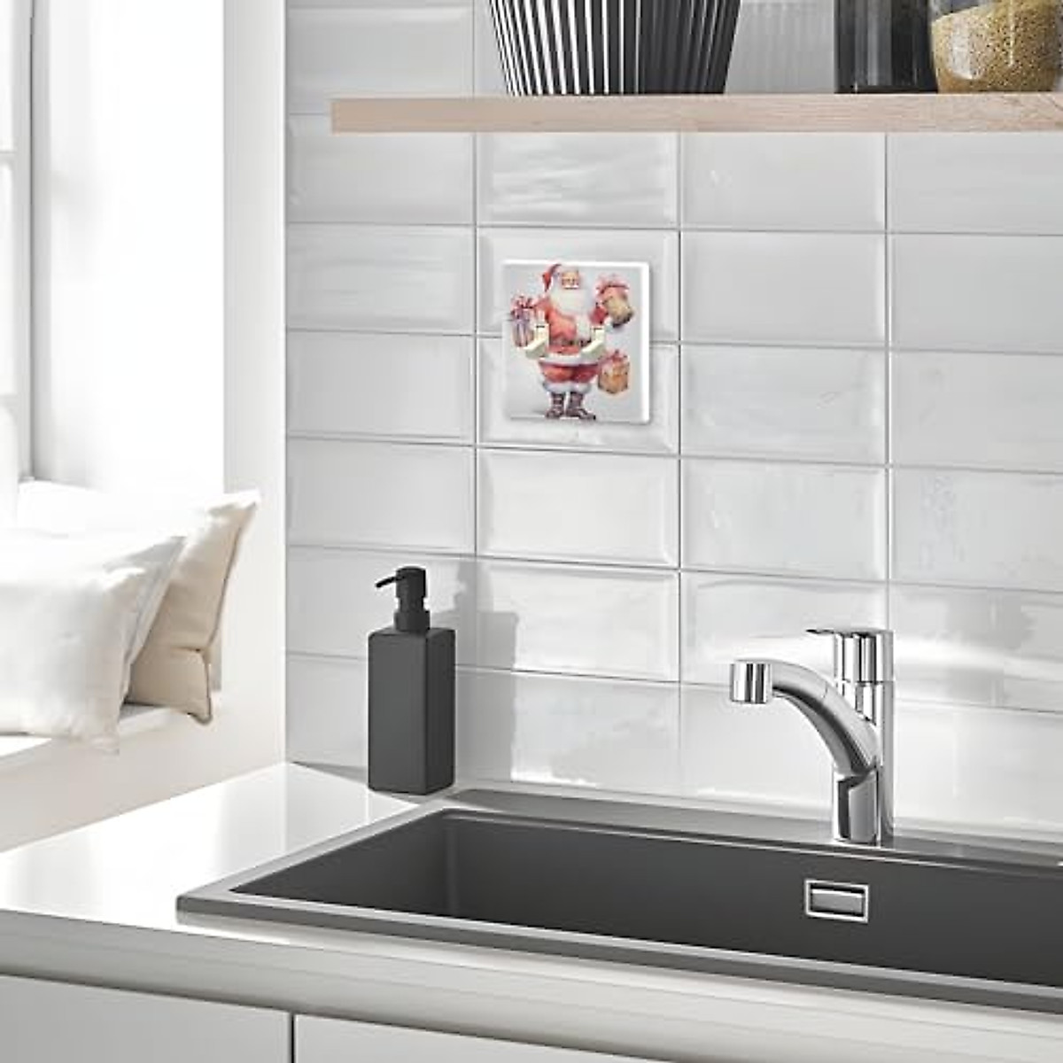 Santa Claus Christmas Gift Light Switch Cover Plate Wall Plates Decorative 3 Toggle Lightswitch for Home Bathroom Bedroom Kitchen Accessories,3-Gang