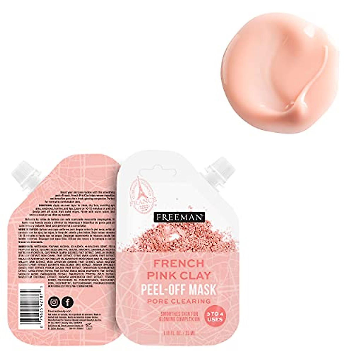 Freeman Beauty Everyday and Neon Vibes Facial Mask Variey Pack with Silicone Brush Applicators, Blue, Lavender, 17 Count