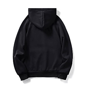 Floerns Men's Graphic Print Long Sleeve Drawstring Hoodie Pullover Sweatshirt Black M