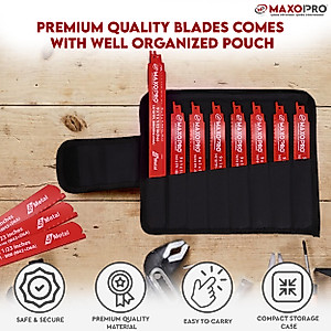 16 Pack 9 Inch 14/18 TPI Metal Reciprocating Saw Blades Set – Bi-Metal (M24-D6A) Auto Dismantling Sawzall Blades Metal for 3/32 to 5/16 Medium Metals