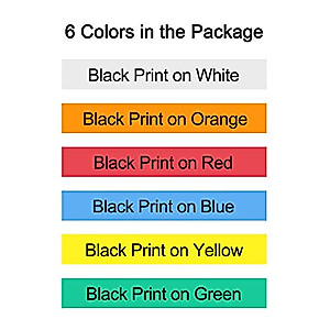 Labelife Compatible with 18mm Laminated Yellow Label Tape Replacement for Brother P Touch TZ Tape Tz TZe-641 TZe641 TZ-641 TZ641 12mm 0.47 Inch (Black on White/Orange/Red/Blue/Yellow/Green), 10-Pack
