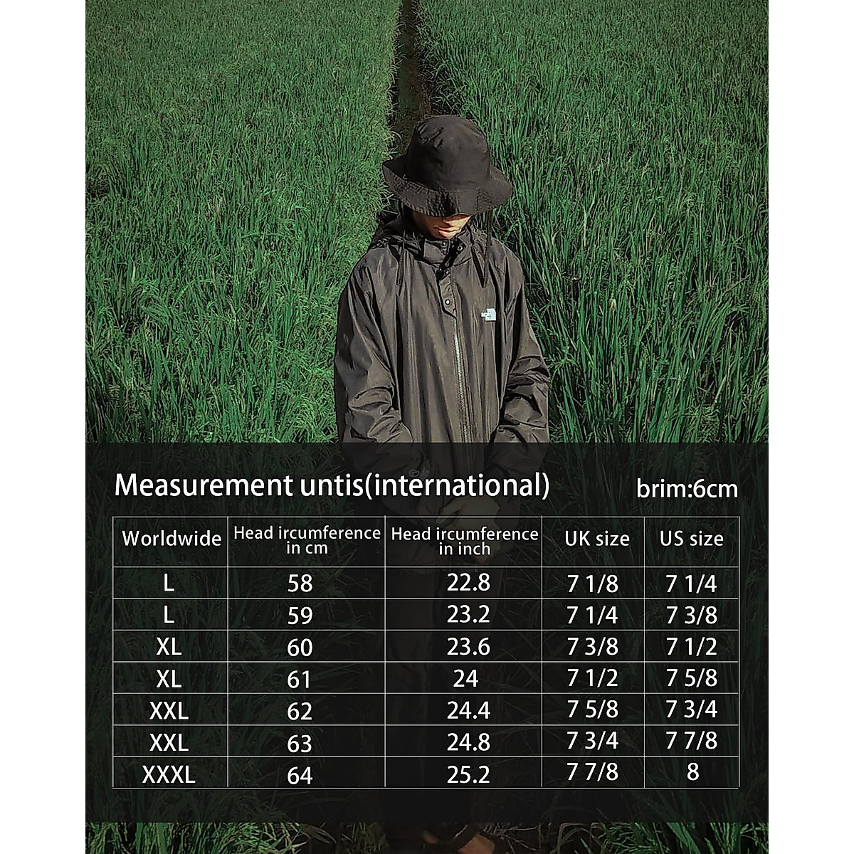 Extra Large Lightweight Bucket Sun Hat,Breathable Travel Cooling Hats,Outdoor Sun Hat for Big Heads 24.5"-25.5" Black