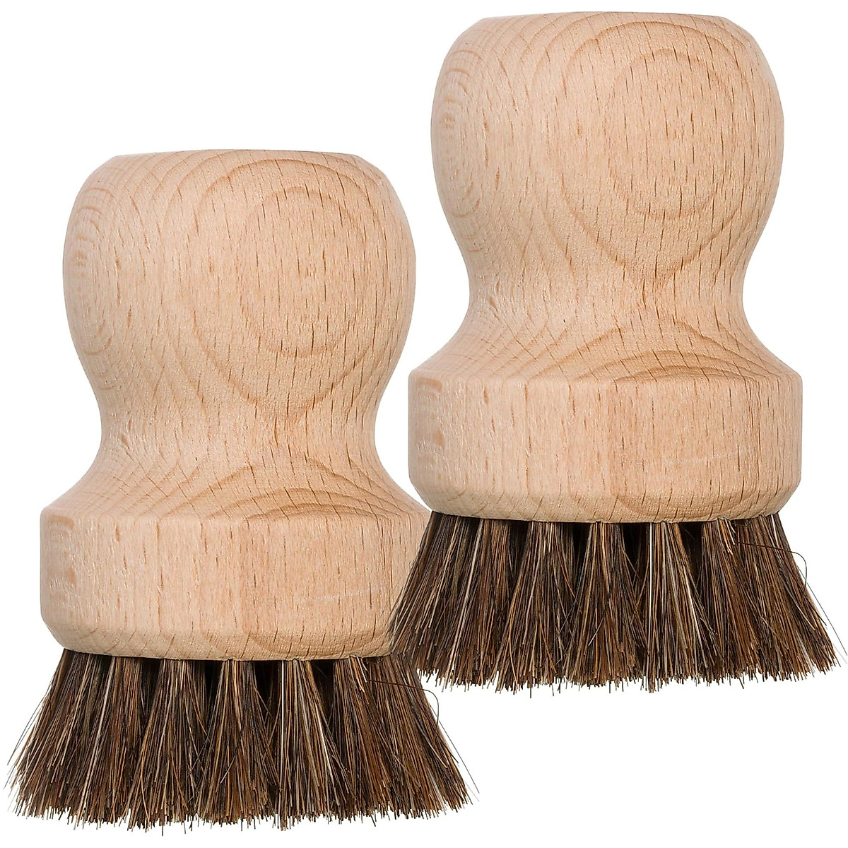 Redecker Horsehair and Beechwood Coffee Filter Brush, Set of 2, Specially Designed for Scrubbing Filter Funnels of Coffee and Espresso Machines, Made in Germany