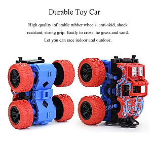 JAFATOY 2 Pack Monster Trucks Toys for Boys, Pull Back Cars Monster Toy Trucks for Toddlers Toy Cars for 1-12 Years Old Boys Girls Great Car Toy Gift for Kids