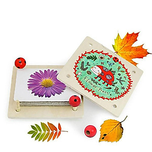 Happytime Kids' Flower & Leaf Press Nature Crafts Wooden Art Kit Outdoor Play Learning Toy Creativity Pressed Flower Art Kit DIY Recycle Floral Press Gift for Kids & Teens, Girls & Boys