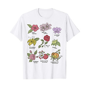 Disney Princesses Types Of Flowers Textbook Poster T-Shirt