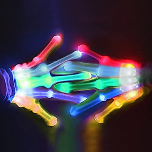 HITOP LED Gloves,Light Up Gloves Cool Fun Toys for 5-12 Year Old Boys Girls Christmas Stocking Stuffers for Kids Teens Men