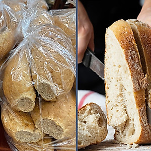 100 Clear Bread Bags with Ties - Adjustable & Reusable Bread Bags for Homemade Bread - Food Safe Bread Bag