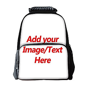 STYLETiFY Custom Photo Bag Personalized Picture Backpack Teens Girl Boy Customized School Bag 16.5 Inch Large Capacity Shoulders Book Bag with Text Back to School Gift Casual Travel Bag Men Women YHB