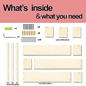 Fixwal Nursery Book Wall Shelves, 16.5 Inch Floating Bookshelves for Wall Set of 3, Baby Nursery Decor, Solid Wood Wall Mounted Shelves for Books, Toys and Decor Storage (Natural Wood)