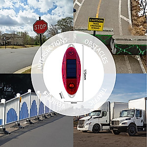 QXMH Solar Strobe Warning Light,Small Solar Safety Warning Light 360 Degree & Outdoor Waterproof,Traffic Pavement Bright LED Lights for Construction Site,Traffic,Dock,Marine,Stop Sign (Red 1 Pack)