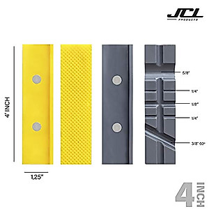 JCL Soft Vise Jaws | 4 inch vice jaws (2 pack), including 1 set grooved and 1 set flat | Use on any Metal Bench Vise to safely clamp flat, round or irregular shapes objects
