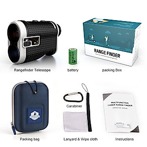 Laser Rangefinder with Slope Switch - 650 Yards Range, Slope Measurement, Ambient Display, Flag Lock with Pulse Vibration, 7X Magnification (MG-6S)