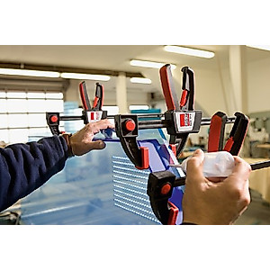 BESSEY EZS Series 6 in Trigger Style Clamp, EZS15-8 - 445 lb Clamping Force - Fast Acting One Hand Woodworking Clamps for Wood working, Carpentry, Home Improvement, DIY, Construction Projects