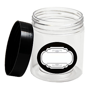 Rolanrosa Plastic Jars with Lids, 4oz Empty Clear Slime Containers,Wide-Mouth Refillable Storage Containers for Lotion,Cream, Ointments,Cosmetics,Samples