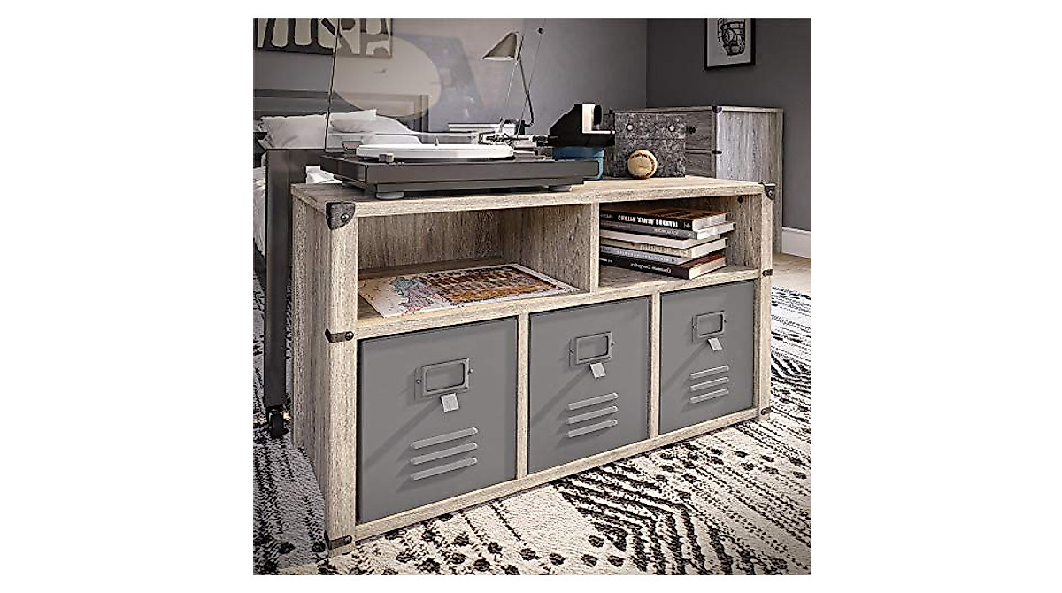 Little Seeds Nova Bedroom Storage Bench - Gray Oak