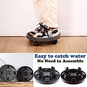 3 Pack Plant Caddy with Wheels 13 Inch Rolling Plant Stand Heavy Duty Plant Dolly with Casters Planter Pot Mover Round Plant Roller Base for Indoor Patio Outdoor Large Trash Can Dolly, Grey