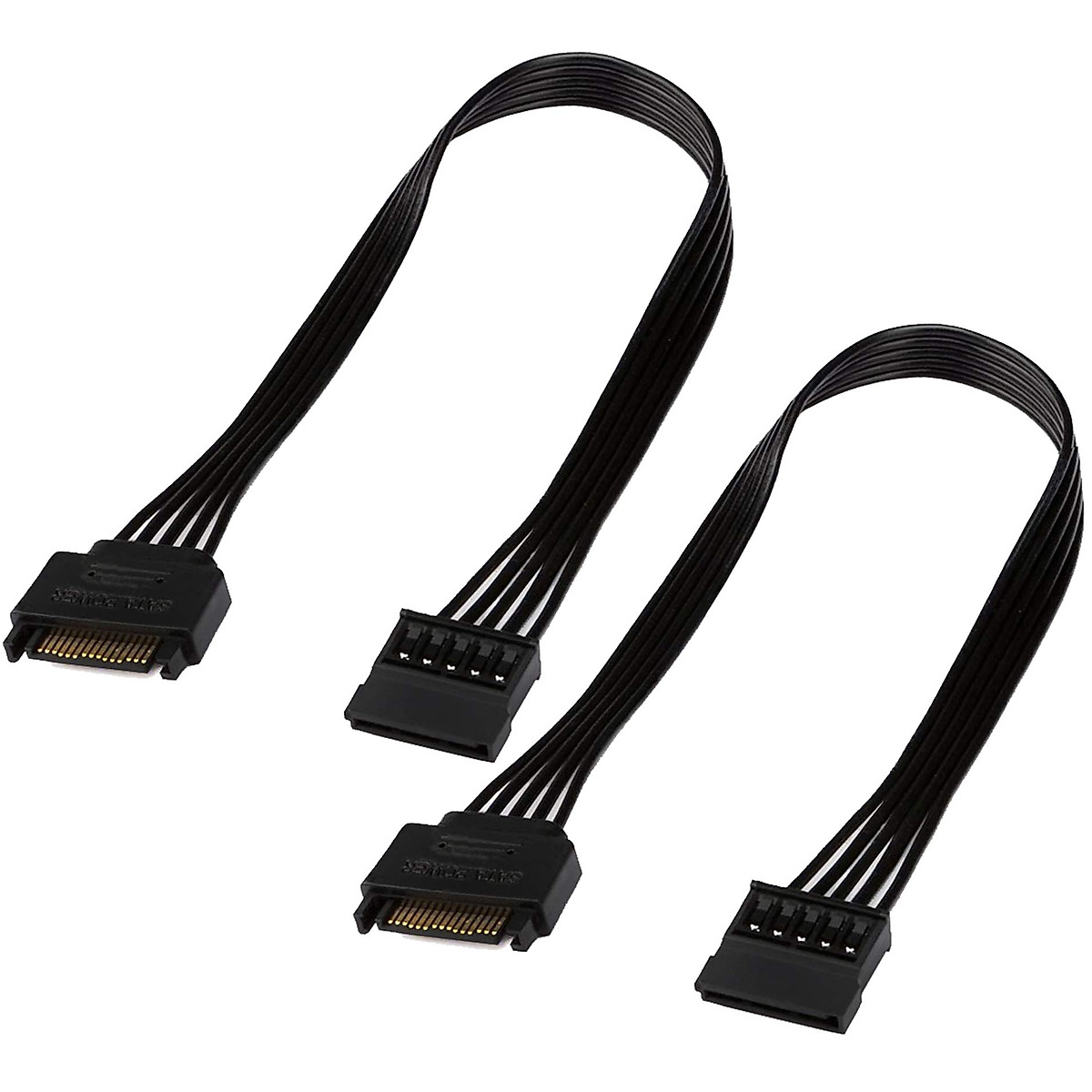 TeamProfitcom SATA Power Extension Cable, 15 Pin SATA Male to Female Extender Power Cable Adapter for Hard Drive Disk HDD, SSD (2 Pack) 24 Inches