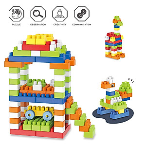 Serdios 220 Pcs Kids Building Blocks Kit, Toddler Basic Blocks Set,STEM Toy Samll Building Block Set for Kids Ages 3-6,Boys.