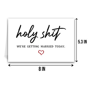 Qiliji Funny Wedding Day Card, Groom Bride Wedding Day Vows Card, To My Husband Wife On Our Wedding Day Card, Holy Shit We're Getting Married Today