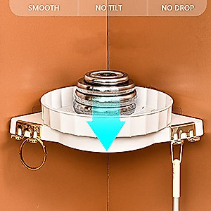 Creamoon 1 PCS Corner Shower Box Shelf,Wall-Mounted Aluminum Glue Shower Shelf,Toilet,Shampoo,Storage Shelf for Bathroom and Kitchen,No Drilling(Green) Y7TK19D047162JS