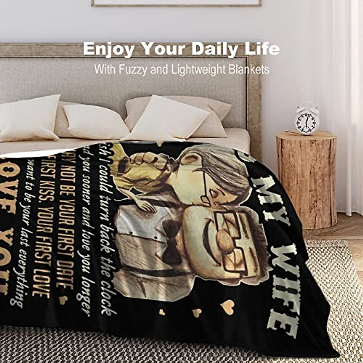Gifts to My Wife Throw Blanket Anniversary Wedding Gift for Wife from Husband Romantic Gift for Her Birthday Christmas Valentine's Mother's Day Bed Blanket for Sofa Couch Living Room 50 x 60 inch