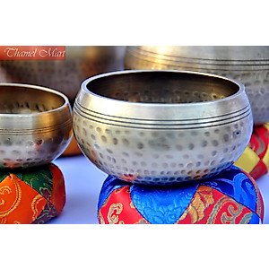 Set of 5 Hand Hammered Singing bowls-tibetan singing bowl-meditation bowls, Healing bowls