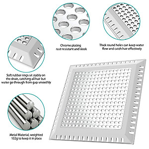Aojuxix Hair Catcher/Drain Strainer/Shower Drain Cover for Bathroom Floor Drain, Stainless Steel and Silicone (Patented Product)