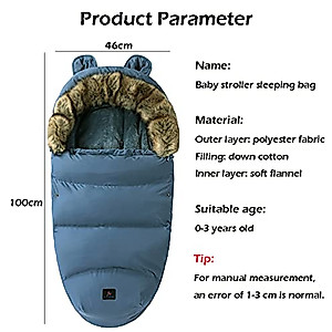 Pram Footmuff,Stroller Padded Footmuff Cover Cosy Toes,Baby Winter Foot Cover,Warmth,Windproof, Waterproof, Cold Resistant, Washable (Sea Blue)