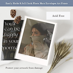 Miraclekoo 100Pcs 8-3/4 x 11-1/16 Inch Clear Self Sealing Cellophane Cello Bags Thick Plastic Sleeves - Fit 8.5x11 Inch Paper Photo Mats Envelopes Art Prints