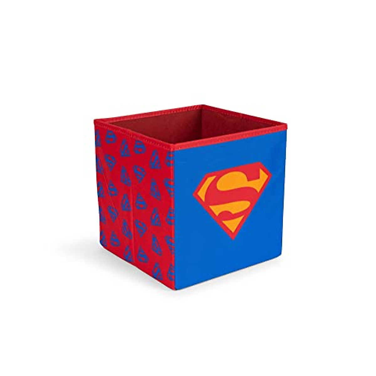 DC Comics Superman Logo 11-Inch Storage Bin Cube Organizers, Fabric Basket Container, Cubby Cube Closet Organizer | Comic Book Superhero Toys, Gifts And Collectibles