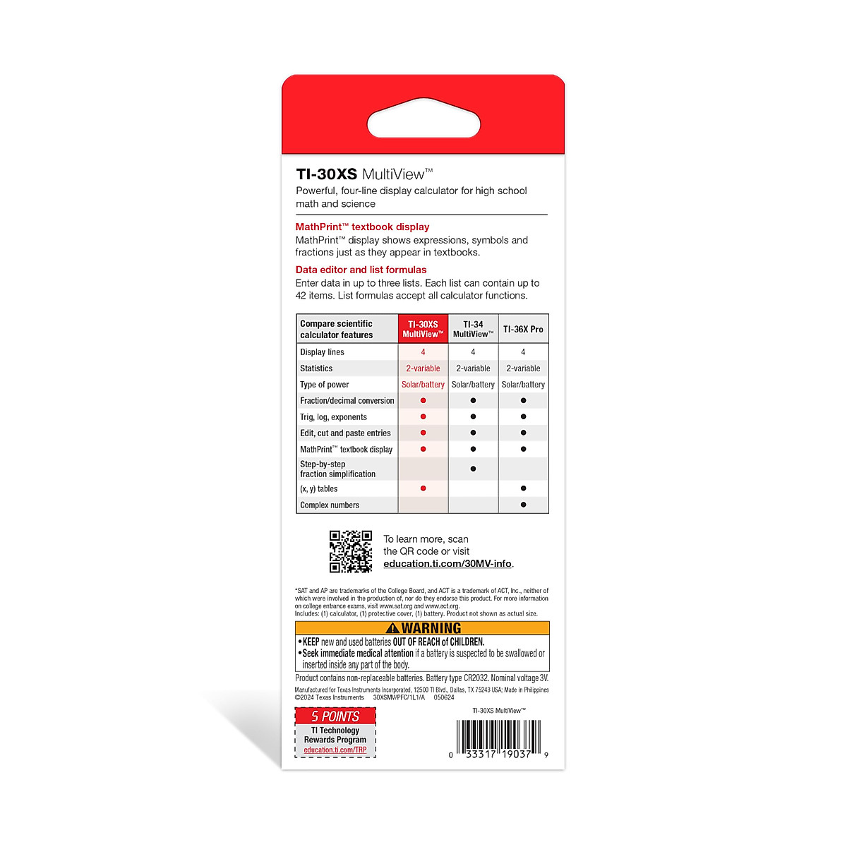 Texas Instruments TI-30XS MultiView Scientific Calculator