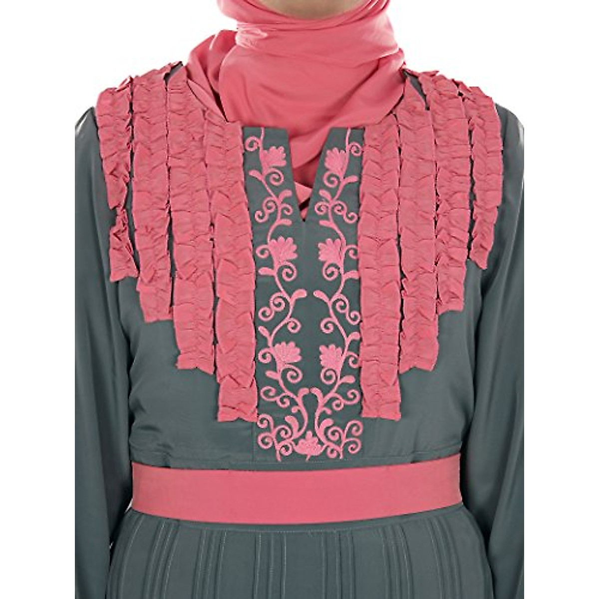 MyBatua Women’s Muslim Clothing Beautiful Dress Ramsha Abaya in Grey (X-Small)