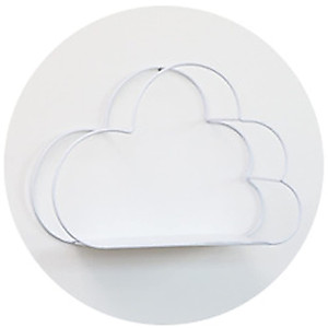 Beavorty Home Decor 1Pcs Metal Wall Hanging Storage Shelf Cloud Shaped Desktop Book Rack Metal Wall Mount Wire Bookshelf Hanging Organizer for Bathroom, Living Room and Bedroom (White) Corner Shelf