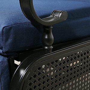 Ulax furniture Patio Recliner Chair Automatic Adjustable Back Outdoor Lounge Recliner Sofa Chair with 100% Olefin Cushion