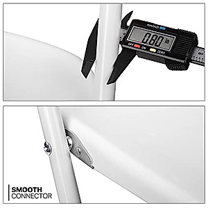 MoNiBloom White Plastic Folding Chair with Fan Back Stackable Lightweight Portable Commercial Outdoor Chair with Steel Frame for Events Dining Wedding Party Picnic Banquet, 10pcs