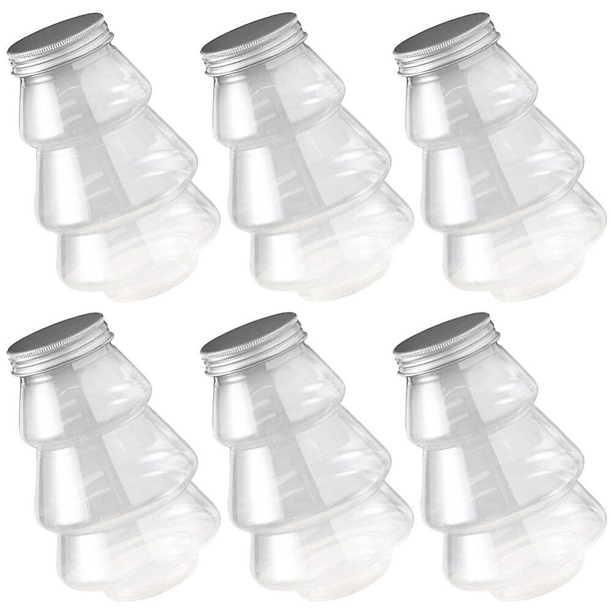 Alipis 6pcs Box Snack Candy Box Tress Shape Bottle Christmas Candy Bottles Chocolate Jar Cookie Bottle Christmas Tree Decorations Xmas Candy Holder Child Snack Box Plastic Tree Shape