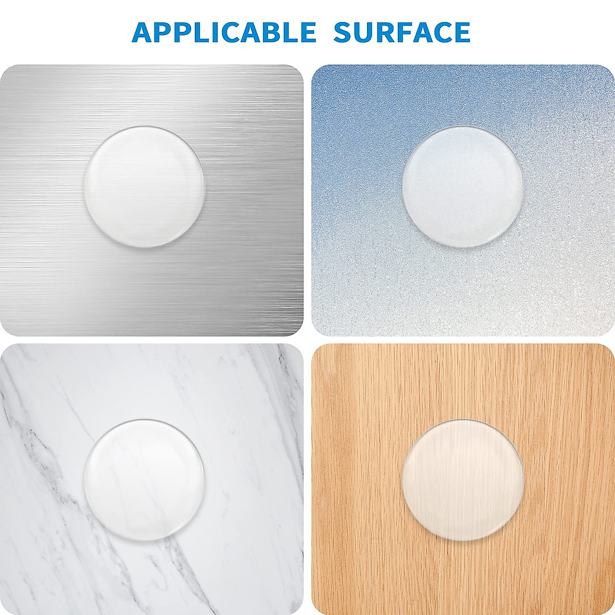 Door Stoppers Wall Protector, 16 Packs Transparent Reusable Soft Rubber Wall Protector , Shock Absorbent Headboard Stoppers ( 1.57inch )